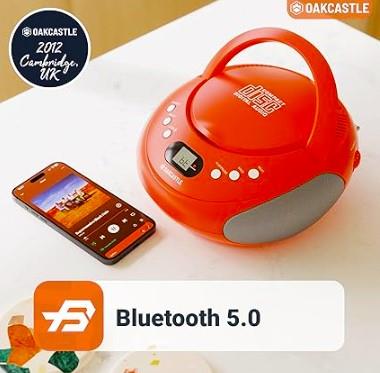 Oakcastle CD250 PORTABLE CD PLAYER BOOMBOX with Bluetooth & FM Radio ...