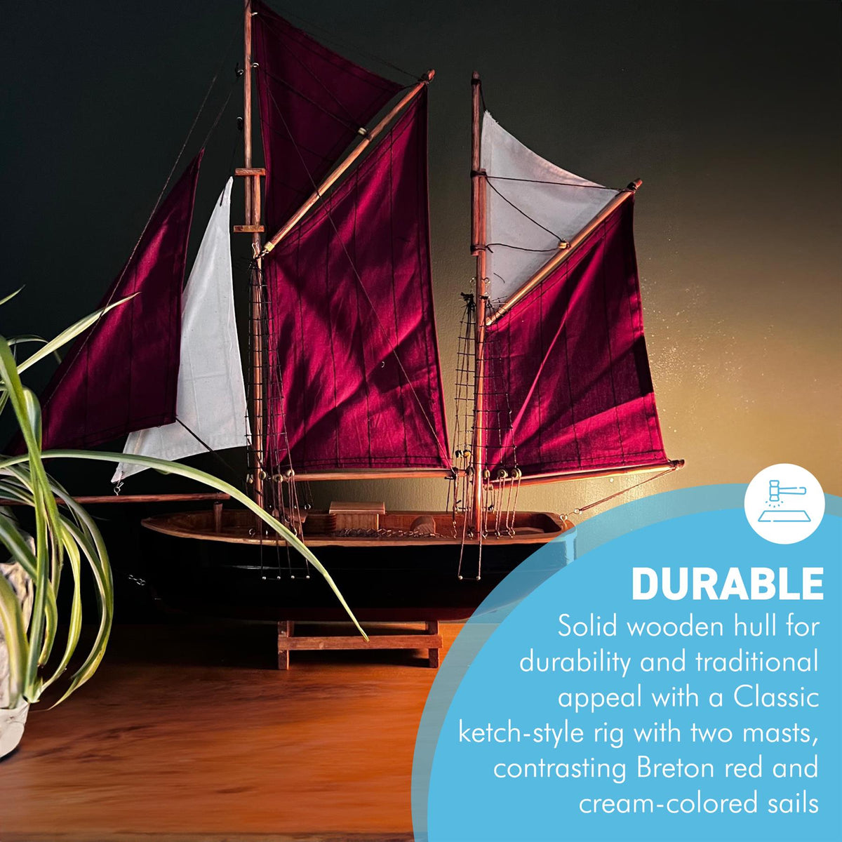 Brixham Trawler Model Yacht, Detailed Replica of Classic Fishing Boat ...