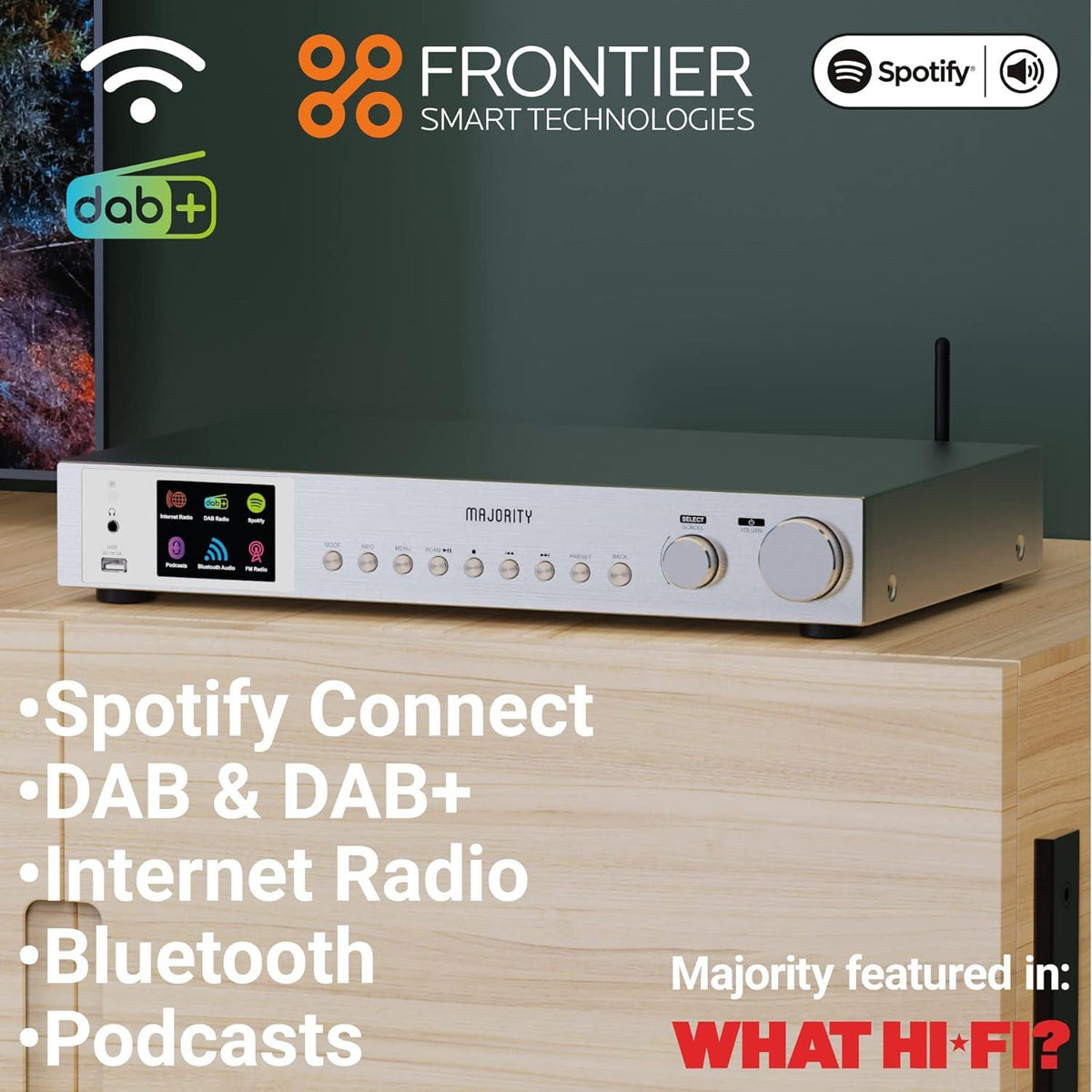 Bluetooth Wifi Internet Radio with DAB, DAB+ | HiFi Smart Digital Radi ...