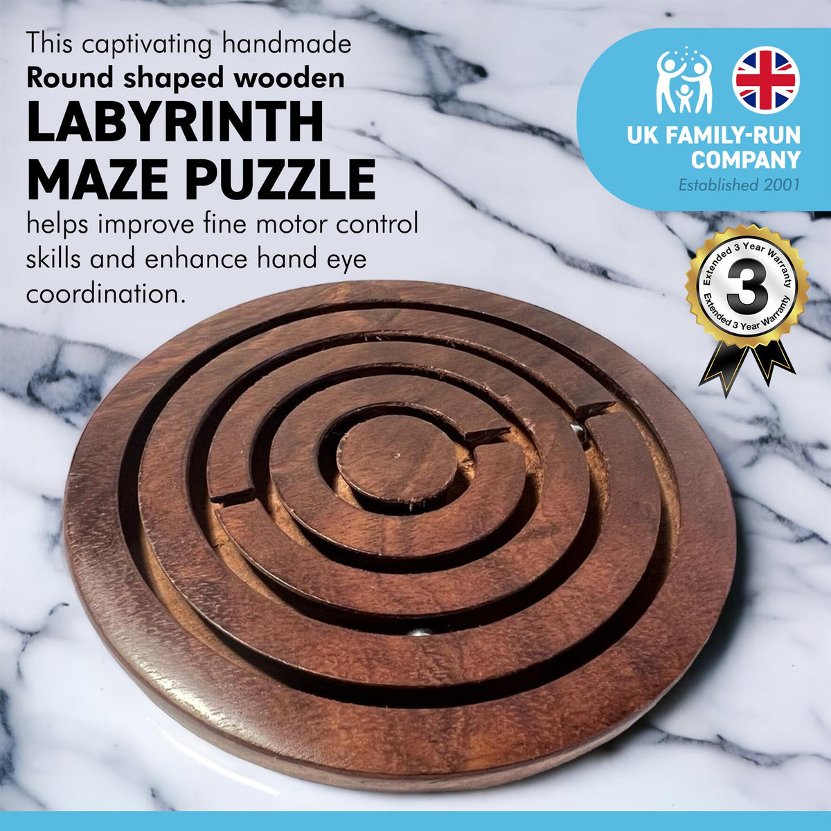 HANDCRAFTED ROUND WOODEN LABYRINTH GAME |Hand Maze Puzzle| Hand Eye Co ...