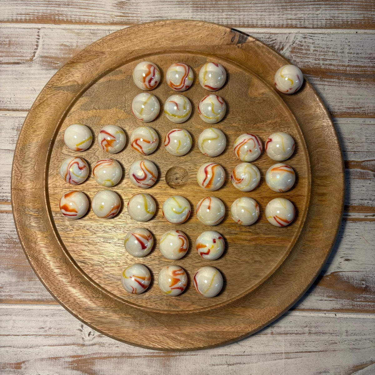 30cm Mango Board Solitaire with Gelato 25mm Marbles – Thorness.co.uk