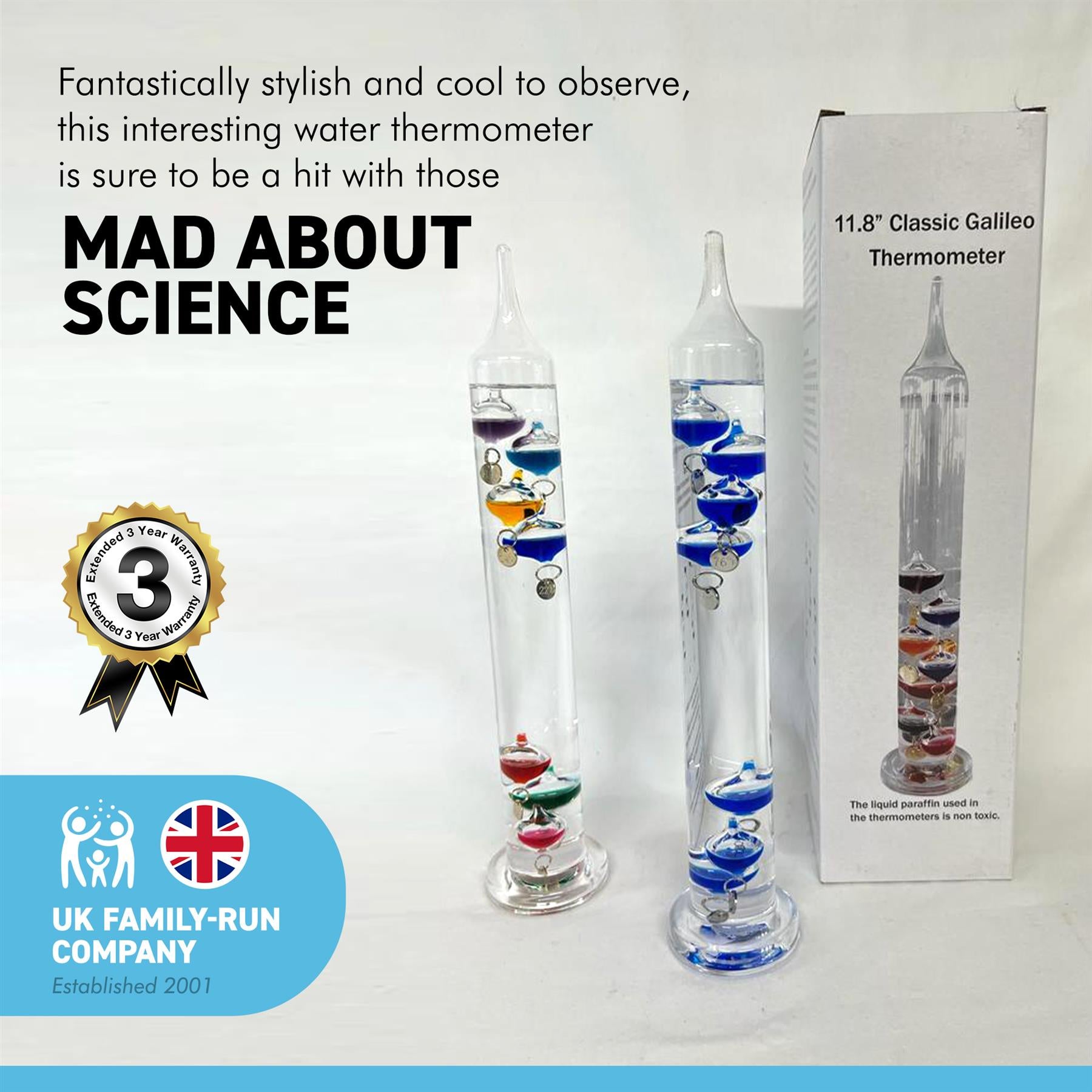 Galileo Thermometer And Storm Glass 30cm Tall Free Standing Galileo ...