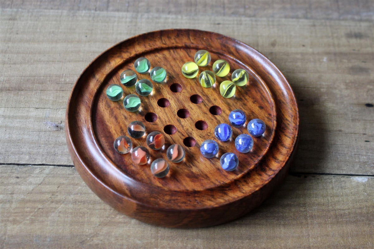 Polished Real Wood Solitaire Set 15cm Diameter – Thorness.co.uk