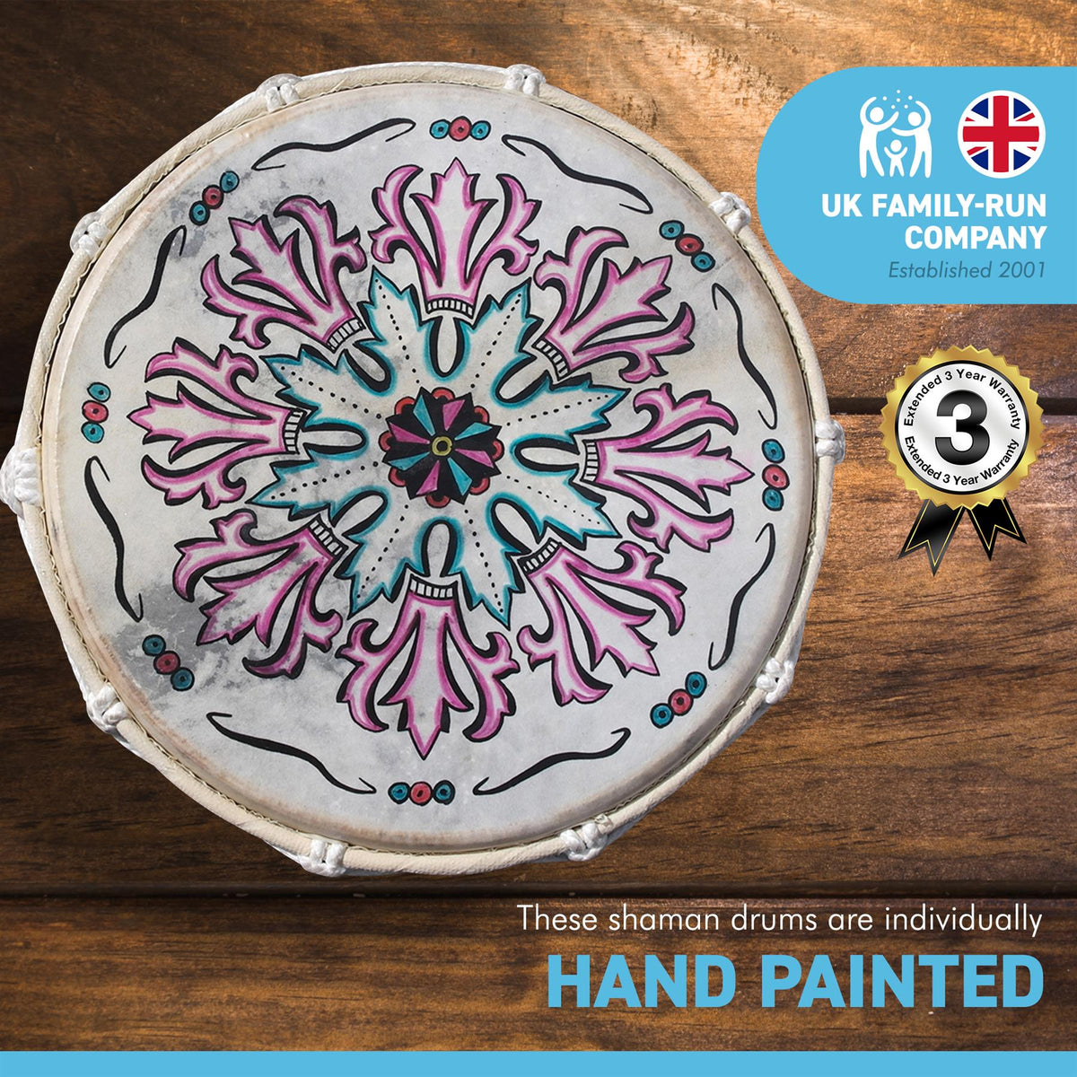 Shamanic hand drum with beater handmade in Bali – Thorness.co.uk