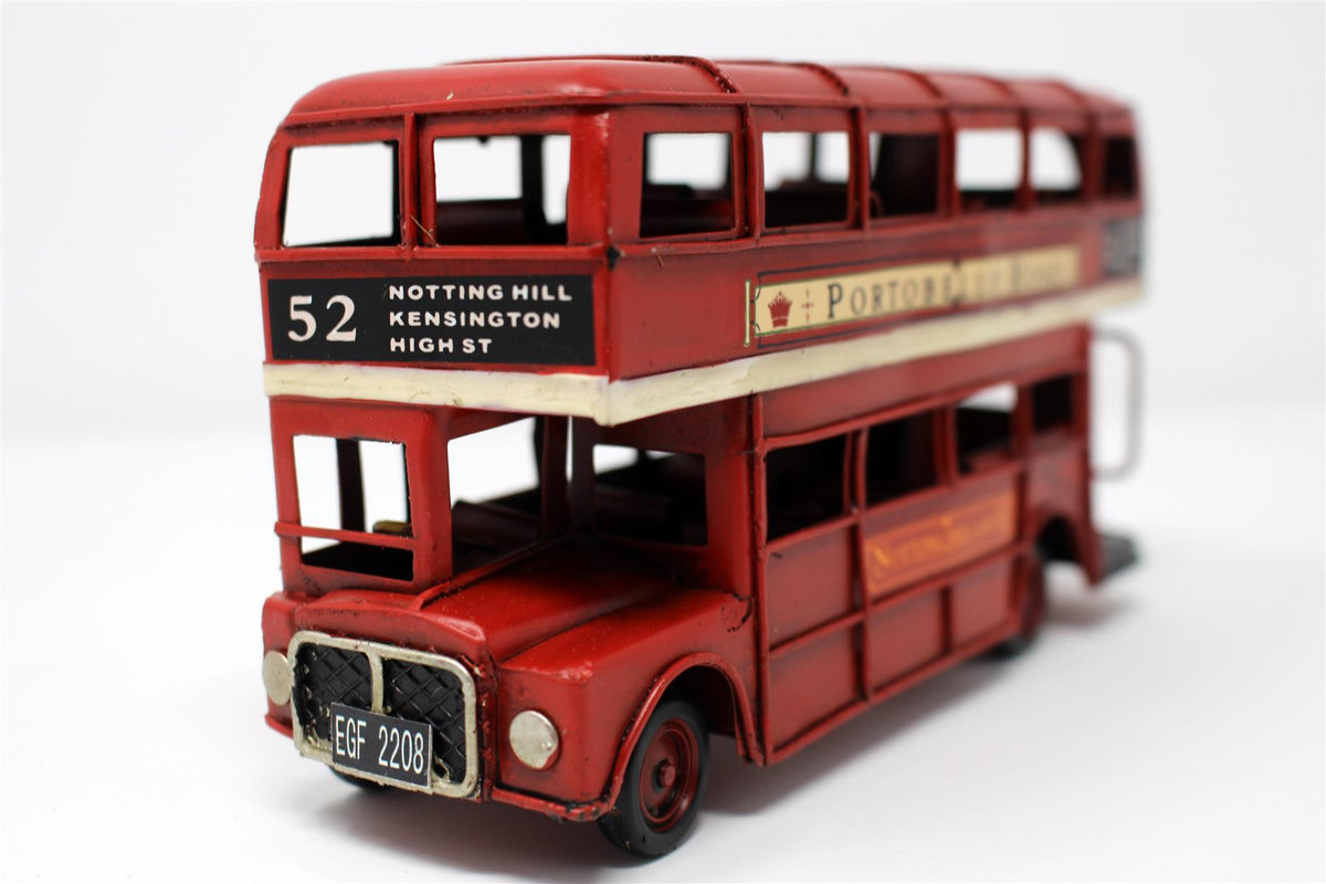Vintage Red London Bus Kensington Metal Model Ornament – Thorness.co.uk